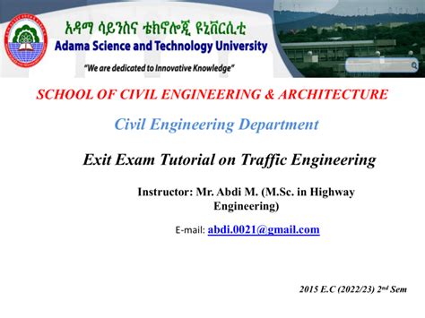 Exit Exam Tutorial Traffic Engineering