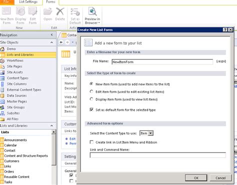 Sharepoint Journey Sharepoint Designer 2010 Create Custom List Forms With Controls