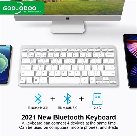GOOJODOQ Bluetooth Wireless Keyboard Pcs Bluetooth And G Connect Devices Same