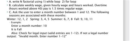 Solved A Write N Factorial Using While Loop For Loop Chegg