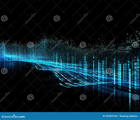 Waves Of Code Over A Black Background Stock Illustration Illustration Of Inmation Concept