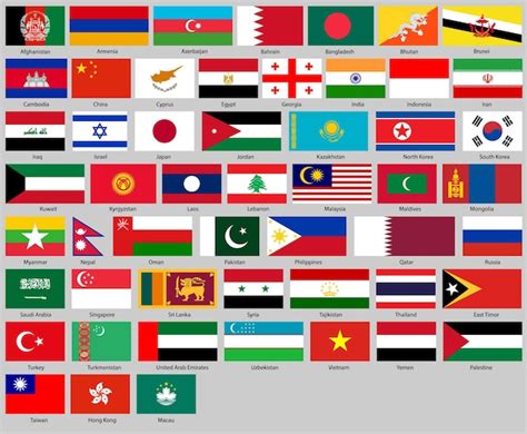 다른 국가 플래그 집합의 벡터 일러스트 레이 션 프리미엄 벡터