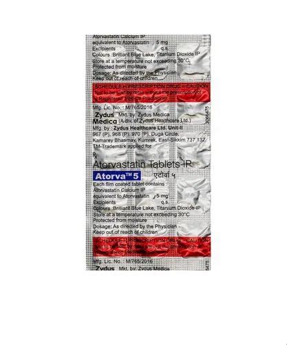 Atorvastatin Tablet 5 Mg At Rs 93strip Surat Id 27404910862
