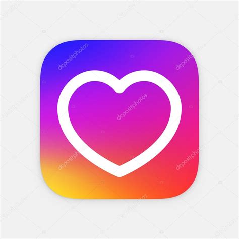 Heart App Icon Template Mobile Application Icon Vector Colorful Photo Icon Stock Vector By