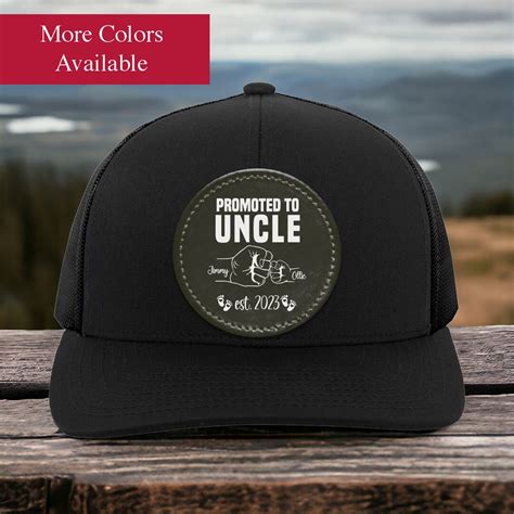 Promoted To Uncle Trucker Hat Custom Uncle Hat Est 2023 T For New Uncle Hat First Time