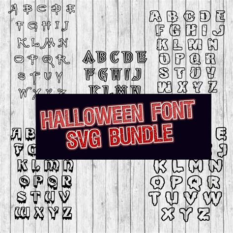 Halloween Font Svg Bundle 5 Different Files Digital Etsy