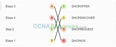 Associez Les Types De Message Dhcp à Lordre Du Processus Dhcpv4 Les Options Ne Doivent Pas