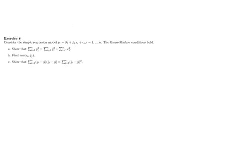 Solved Exercise 8 Consider The Simple Regression Model