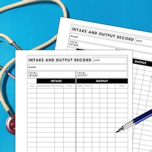 Fluids Intake And Output Record Fluid Balance Chart Intake And Output Tracker Health Care