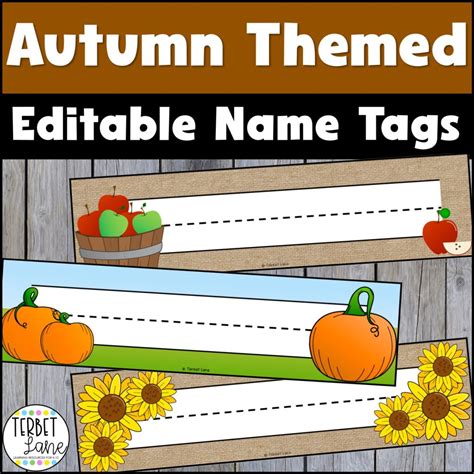 Editable Fall Themed Desk Name Tags Made By Teachers
