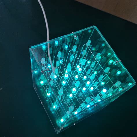 4x4x4 3d multicolor led light cube kit infrarood a grandado