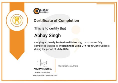 Abhay Singh On Linkedin Programming Cplusplus Cipherschools Learningjourney Developer