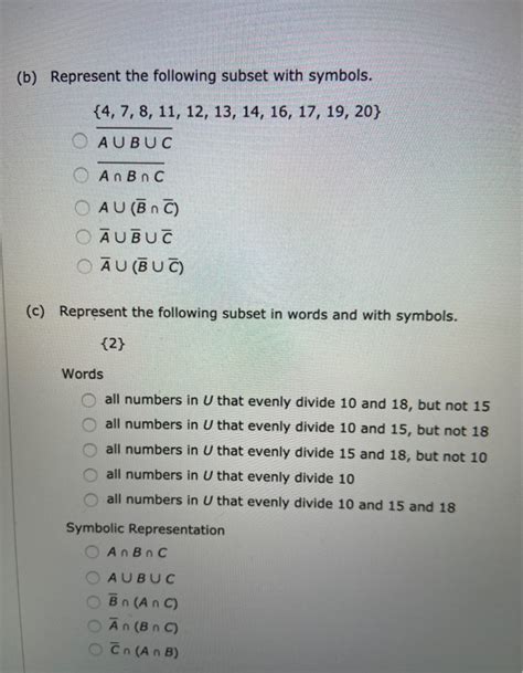Solved Use The Sets Below To Answer Parts A Through 6 U
