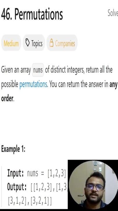 LeetCode 46: Permutations #leetcode #python #education #new # ...