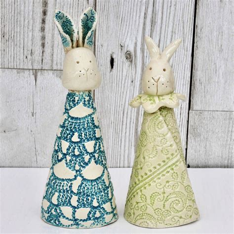 Ceramic Rabbits In 2024 Easter Pottery Ideas Clay Crafts Pottery Crafts
