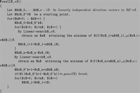 Algorithm Of Constrained Powells Method