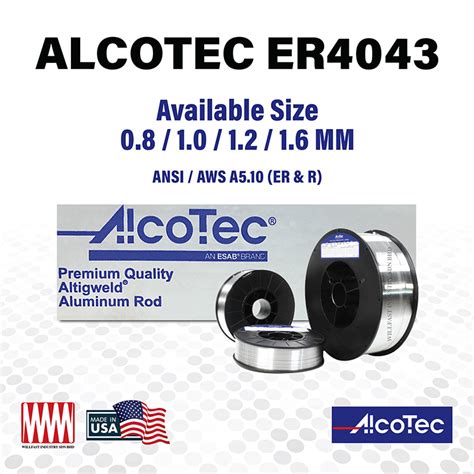Alcotec Er4043 Almigweld Aluminium Wire