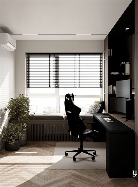 ЖК Клевер парк для Романа и Кристины • Дизайн кабинета Интерьер кабинета Рабочее место