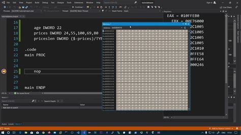 Masm32 11 Variables Arrays And Pointers Youtube