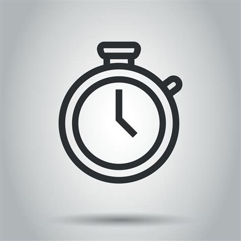 Clock Timer Icon In Flat Style Time Alarm Illustration On White