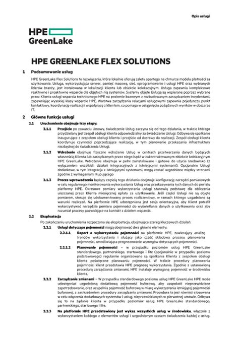 Hpe Greenlake Flex Solutions