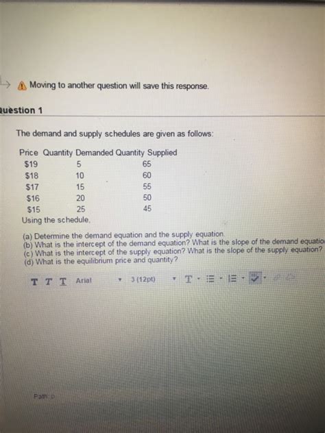 Solved The Demand And Supply Schedules Are Given As Follows