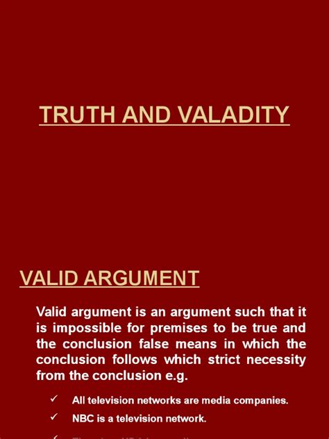 truth and validity validity argument