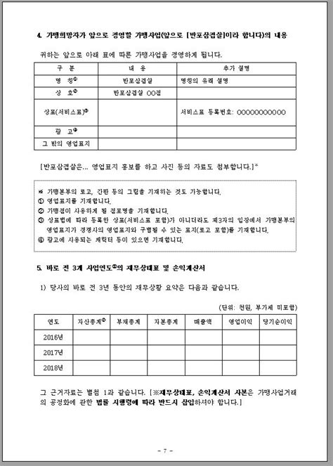 정보공개서가맹계약서 신규 제작 등록 가맹거래사 심상민 숨고 숨은고수