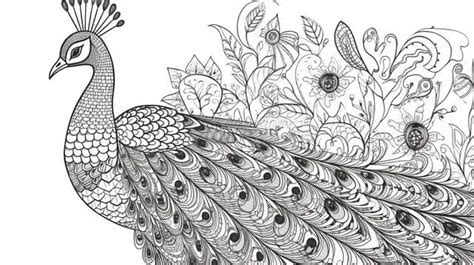 공작 색칠 페이지 벡터 일러스트 벡터 드로잉 개요 스케치 아름다운 공작 그림 아름다운 공작 개요 아름다운 공작 스케치 Png 일러스트 및 벡터 에 대한 무료 다운로드