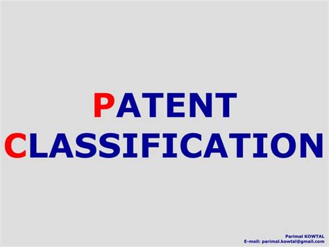 Patent Classification Pdf