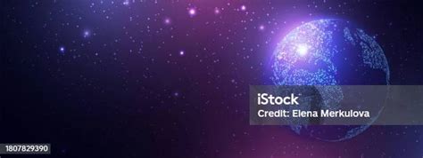 행성의 미래지도 세계지도 세계화 인터넷 및 기술 사이버 보안 빛나는 행성 지구와 추상적 인 배경 벡터 일러스트레이션 벡터에 대한