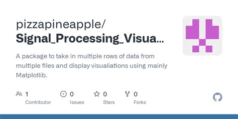 Github Pizzapineapplesignalprocessingvisualisationtoolkit A Package To Take In Multiple