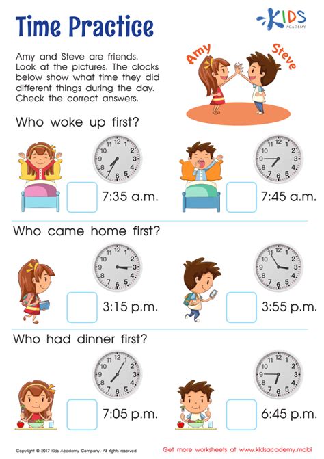 Time Worksheets For Second Grade