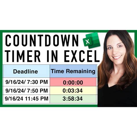 How To Create A Live Countdown Timer In Excel To Track Project Deadlines — Sharon Smith