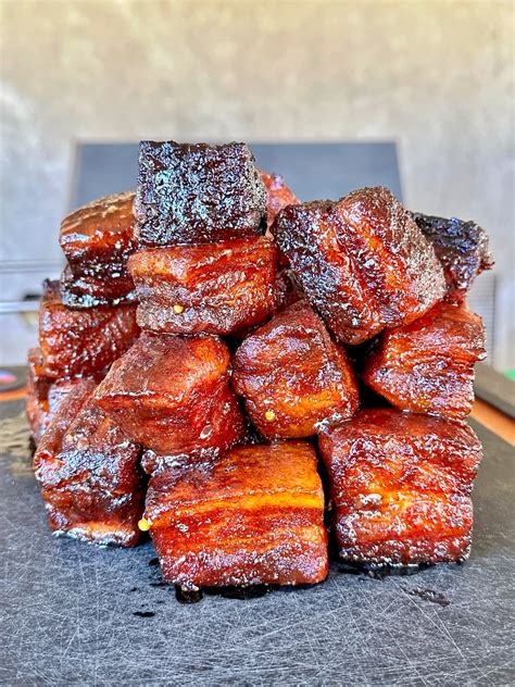 Hot Honey Smoked Pork Belly Burnt Ends Grill Nation Recipes