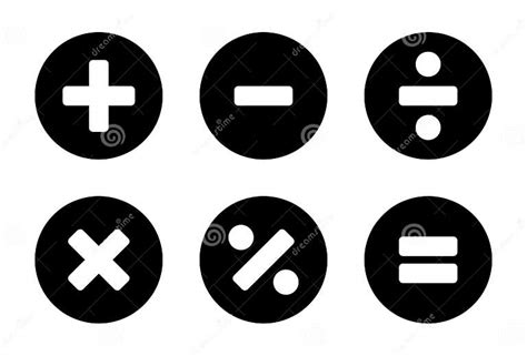 Basic Mathematical Symbols Addition Subtraction Multiplication