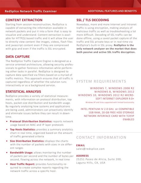 Redsplicenetworktrafficexaminerdatasheet Pdf