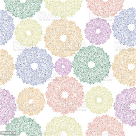 줄무늬 화려한 충전 흰색 배경에 간단한 라인의 대칭 만다라와 여러 가지 빛깔의 만다라의 매끄러운 패턴 배경 주제에 대한 스톡 벡터 아트 및 기타 이미지 Istock