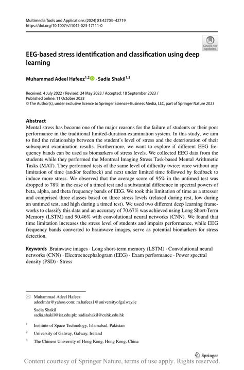 Eeg Based Stress Identification And Classification Using Deep Learning