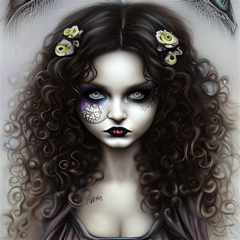 Cute Girl With Goth Makeup Style · Creative Fabrica