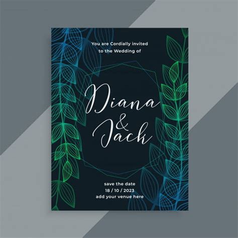 크리 에이 티브 어두운 청첩장 템플릿 디자인 Eps Uidownload