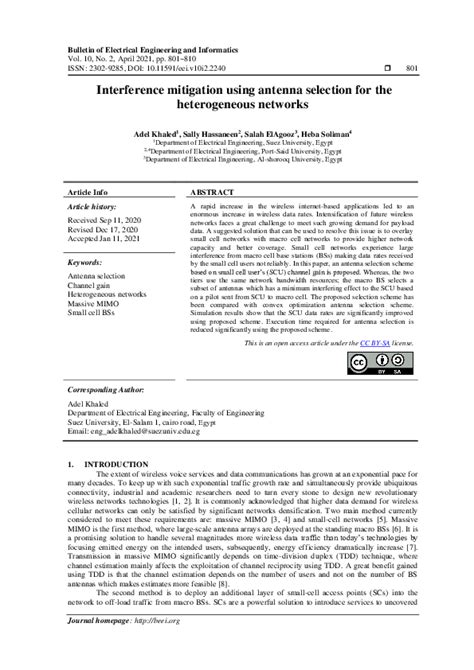 Pdf Interference Mitigation Using Antenna Selection For The Heterogeneous Networks