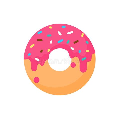 Donut Vector Circle Donuts With Colorful Holes Covered In Delicious Chocolate Stock Illustration