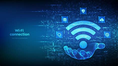 Wi Fi Network Icon Wi Fi Sign Made With Binary Code In Hand Wlan