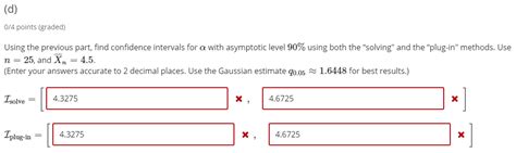 Using The Previous Part Find Confidence