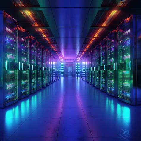 Premium AI Image Server Rack Inside Data Center