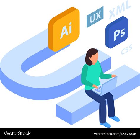 ui web development composition royalty free vector image
