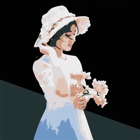 A Girl With Flowers Illustration Pixahive
