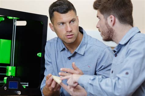 Portrait Man Learning About Printing Process Stock Image Image Of