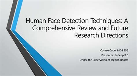 Ai Presentation Human Face Detection Techniques By Sudeep Kc Ppt